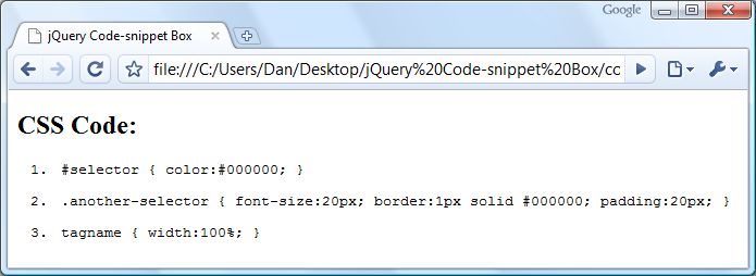 How to Create a jQuery Code-Snippet Box